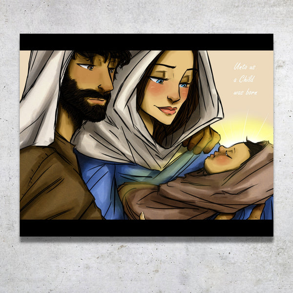 Baby Jesus, Mary, & Joseph Inspirational Nativity Art Print | INSIDE ...